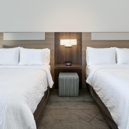 Double Queen Headboard with Floating Nightstand for Holiday Inn Express ...