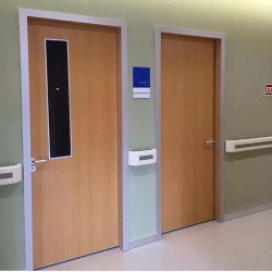 Hospital Interior Wood Door with aluminum frame